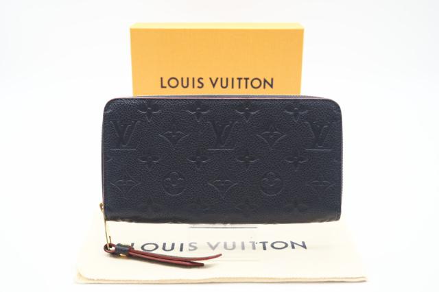 ☆安心の3大保証☆ ABランク ≪LOUIS VUITTON ルイ ヴィトン/ジッピー ウォレット≫ M62121 モノグラム アンプラント マリーヌルージュ ネイビー レッド