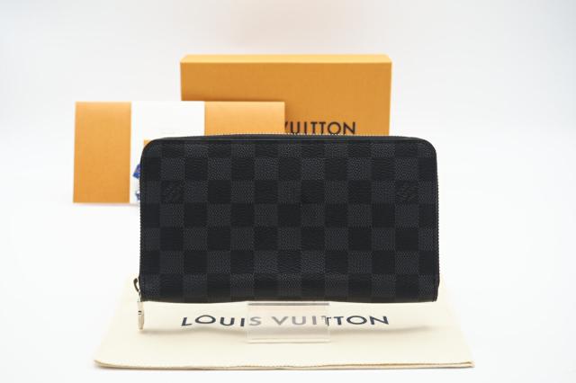 ☆安心の3大保証☆ Bランク ≪LOUIS VUITTON ルイ ヴィトン/ラウンドファスナー長財布≫ N60111 ダミエ グラフィット ジッピー オーガナイザー NM