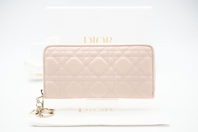 ☆安心の3大保証☆ ABランク ≪Christian Dior クリスチャン ディオール/ラウンドファスナー長財布≫ S0007 ONMJ Lady Dior Voyageur カナージュ