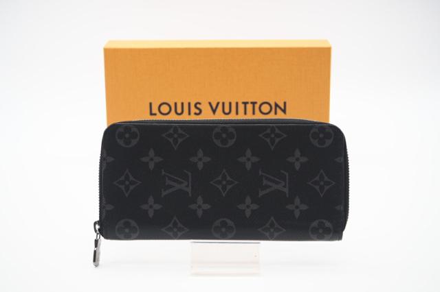 ★3日以内返品可★ LOUIS VUITTON ルイ ヴィトン モノグラム エクリプス ジッピーウォレット ヴェルティカル M62295 ブラック グレー