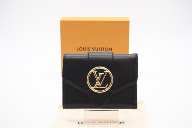 ★3日以内返品可★ LOUIS VUITTON ルイ ヴィトン M69175 ポルトフォイユ LV ポンヌフ コンパクト ノワール ブラック ピンク財布