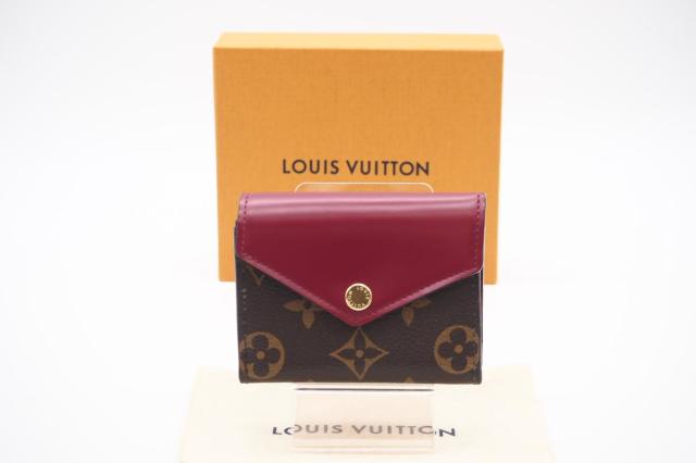 ★3日以内返品可★ LOUIS VUITTON ルイ ヴィトン M62932 モノグラム ポルトフォイユ ゾエ フューシャ ブラウン レッド