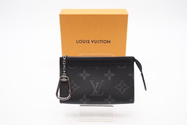 ★3日以内返品可★ LOUIS VUITTON ルイ ヴィトン M82776 モノグラム エクリプス ポシェットクレ ヴォワヤージュ ブラック グレー ポーチ