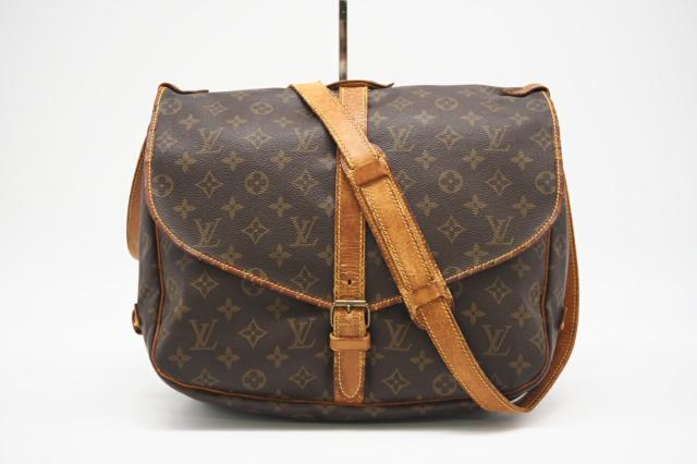★３日以内返品可★ LOUIS VUITTON ルイ ヴィトン M42254 モノグラム ソミュール35 ブラウン バッグ