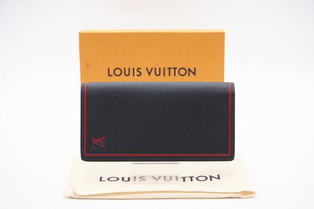 ★３日以内返品可★ LOUIS VUITTON ルイ ヴィトン M63434 タイガ ポルトフォイユ ブラザ ブルーマリーヌ 長財布