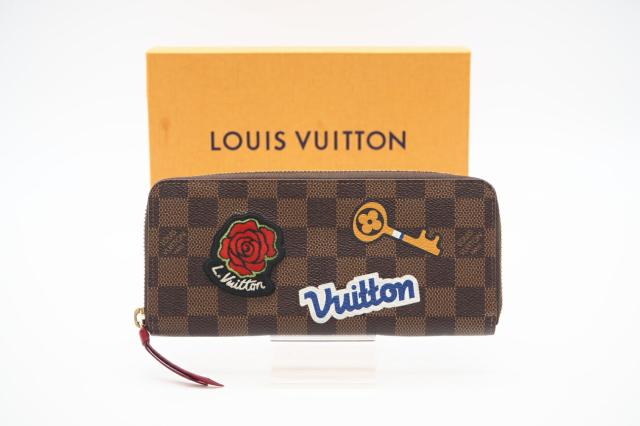 ★３日以内返品可★ LOUIS VUITTON ルイ ヴィトン N60147 ダミエ LVストリーズポルトフォイユクレマンス ブラウン マルチカラー 長財布