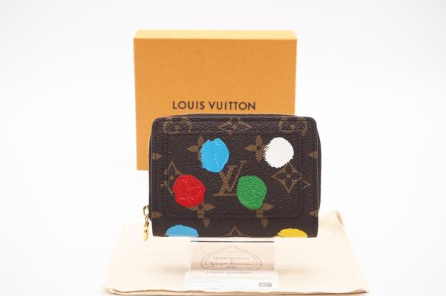 ★３日以内返品可★ LOUIS VUITTON ルイ ヴィトン M81981 モノグラム 草間彌生コラボ ポルトフォイユ ルー ブラウン マルチカラー 財布
