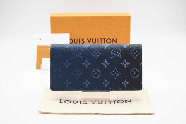★３日以内返品可★ LOUIS VUITTON ルイ ヴィトン M11546 モノグラム グラディエント ポルトフォイユブラザNM ブルー 長財布