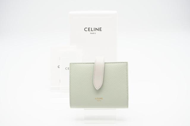 ★３日以内返品可★ CELINE セリーヌ 10H263BRU.10PI グレインドカーフスキン ミディアム ストラップウォレット バイカラー 財布