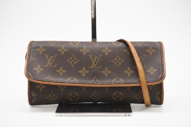 ★３日以内返品可★ LOUIS VUITTON ルイ ヴィトン M51852 モノグラム ポシェット ツインGM ブラウン バッグ