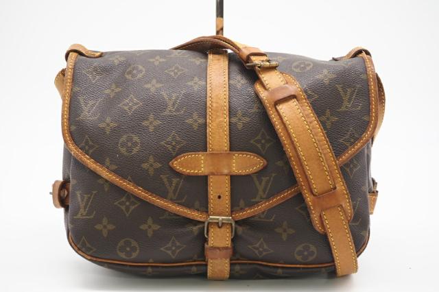 ★３日以内返品可★ LOUIS VUITTON ルイ ヴィトン M42256 モノグラム ソミュール30 ブラウン バッグ