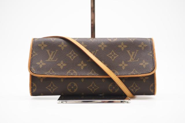 ★３日以内返品可★ LOUIS VUITTON ルイ ヴィトン M51852 モノグラム ポシェット ツインGM ブラウン バッグ