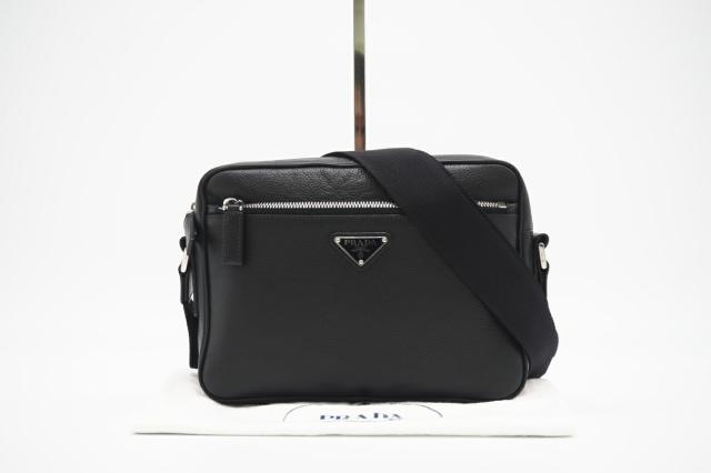 ★３日以内返品可★ PRADA プラダ 2VH094 ヴィッテロ シティ トライアングルロゴ ショルダーバッグ ネロ ブラック バッグ