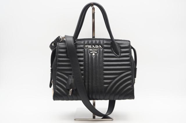 ★３日以内返品可★ PRADA プラダ 1BA045 エスプラナード レザー ブラック 2WAYハンドバッグ