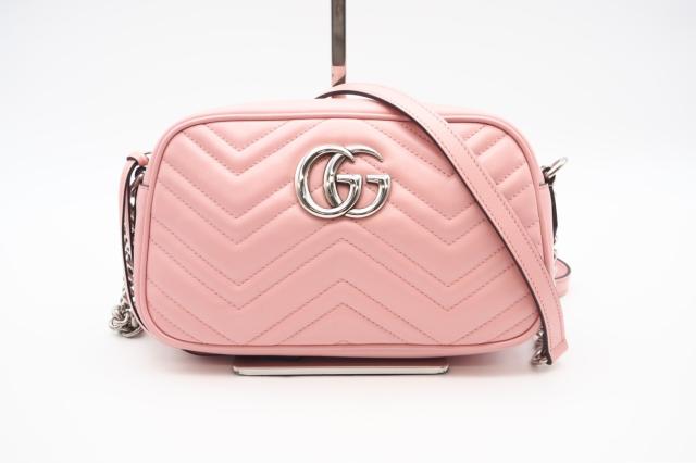 ★３日以内返品可★ GUCCI グッチ 447632 GGマーモント ピンク キルティング スモール カメラバッグ