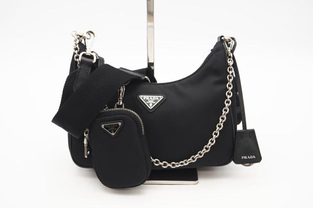 ★３日以内返品可★ PRADA プラダ 1BH204 サフィアーノ プラダ Re-Edition 2005 Re-Nylon ブラック バッグ