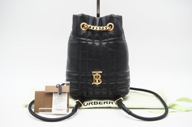 ★３日以内返品可★ BURBERRY バーバリー 80538151 キルティング ミニ ローラ ブラック バックパック リュック