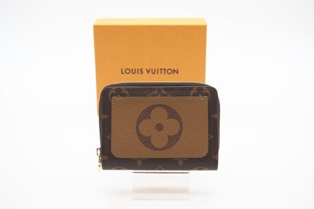 ★３日以内返品可★ LOUIS VUITTON ルイ ヴィトン  M81461 モノグラム リバース ポルトフォイユ ルー ブラウン 財布