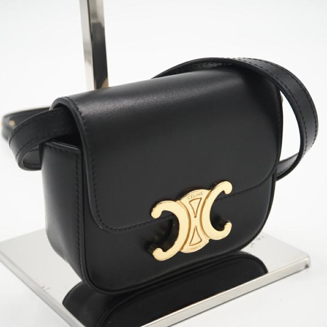 ★3日以内返品可★ CELINE セリーヌ 10I513DPV.38NO シャイニーカーフスキン ミニ クロード ブラック ショルダーバッグ 美品