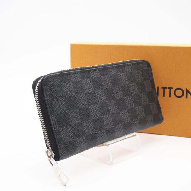 ★3日以内返品可★ LOUIS VUITTON ルイ ヴィトン N63095 ジッピーウォレット ヴェルティカル ブラック グレー ラウンドファスナー長財布