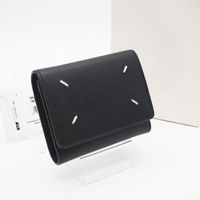 ★3日以内返品可★ MAISON MARGIELA メゾン マルジェラ SA3UI0017 レザー スリーフォールドウォレット ブラック 三つ折り財布 極美品