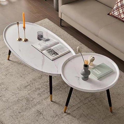 寝室 コーヒーテーブル 書斎 円卓 バルコニー ホームユース ネスティングテーブル2点セット