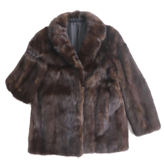 極美品★MINK　ミンク　本毛皮コート　ブラウン　11　毛質艶やか・柔らか◎