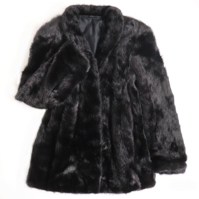 美品☆Derica　MINK　ミンク　逆毛　本毛皮コート　ダークブラウン　11号　毛質艶やか・柔らか◎