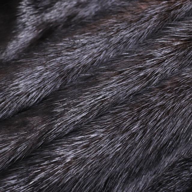 美品○MINK ミンク 本毛皮ショートコート ジャケット ダークブラウン