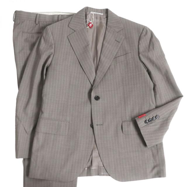 【ドンドン見直し】未使用品□ジェイプレス ストライプ PIACENZA社製生地使用 ウール×シルク シングルスーツ セットアップ 34L 正規品