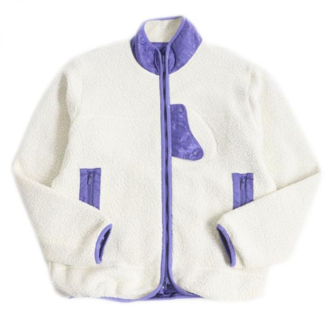 【ドンドン見直し】極美品□21SS ディオール オム 113J405A0678 オブリーク サドルポケット リバーシブル フリースジャケット 白×紫 L