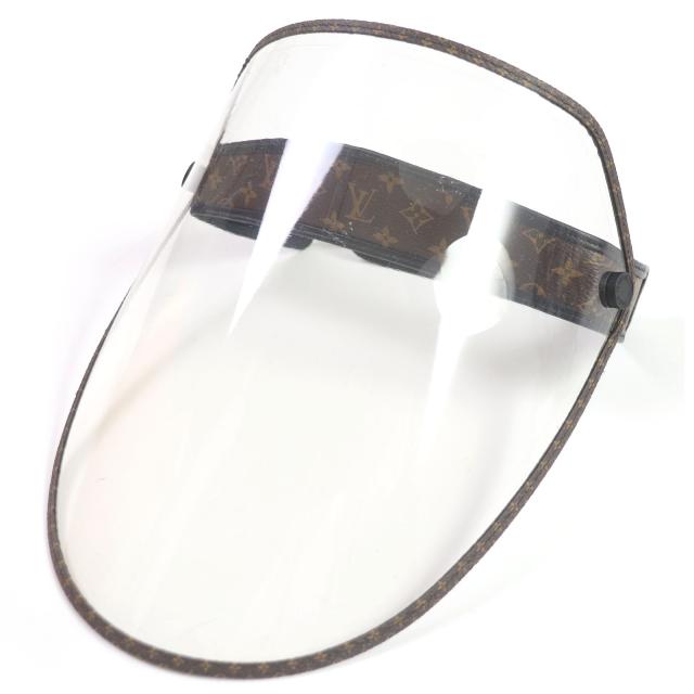 未使用品□ルイヴィトン 2021年製 M76727 ビジェール・LVシールド モノグラムキャンバス  サンバイザー フェイスシールド ブラウン クリア