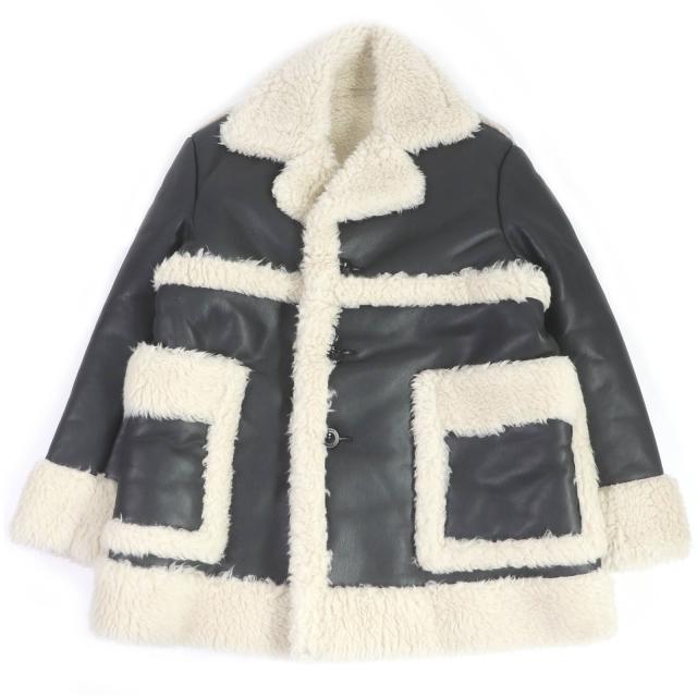 未使用品□Sacai サカイ 22AW 22-02902M フェイクシアリング エコレザー ブルゾン ジャケット ブラック 1 日本製 正規品 メンズオススメ