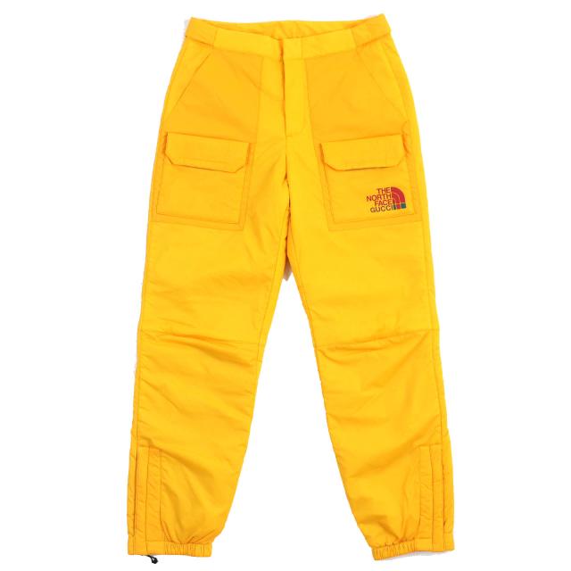 未使用品△GUCCI THE NORTH FACE グッチ ザ・ノースフェイス 22SS 663764 ロゴプリント 中綿 ボトムス カーゴパンツ イエロー S 正規品