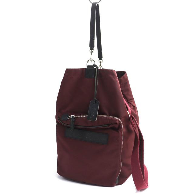 極美品△Felisi フェリージ 21/48/DS09 レザー使い 2WAY ナイロン ショルダーバッグ ボルドー イタリア製 レディース 軽量 オススメ◎