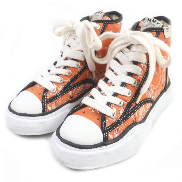 未使用品□Maison MIHARA YASUHIRO メゾンミハラヤスヒロ 21SS A06FW731 PETERSON BANDANA HI ハイカットスニーカー オレンジ 40 箱付き