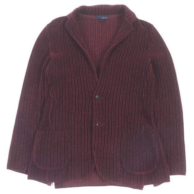 極美品□LARDINI ラルディーニ コーデュロイ シングル アンコンジャケット テーラードジャケット ボルドー S イタリア製 正規品 メンズ