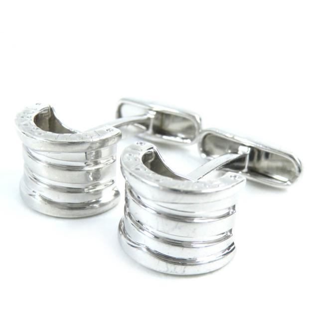 美品△BVLGARI ブルガリ B.zero1 ビーゼロワン ロゴ刻印 カフスボタン カフリンクス SV925 シルバー 紳士小物 重量9.7g メンズ オススメ◎