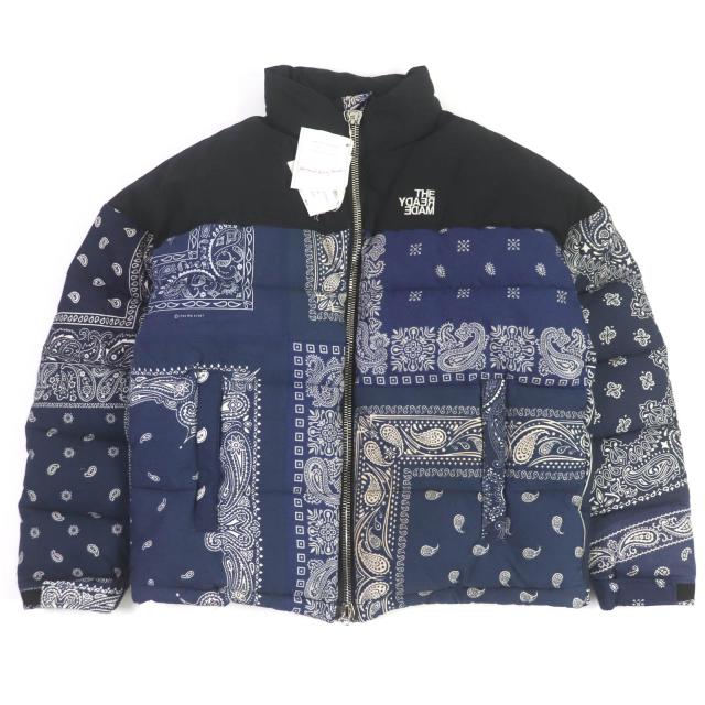 未使用品□READYMADE レディメイド RE-CO-NV-00-00-108 BANDANA DOWN JACKET USED加工 ダウンジャケット ネイビー 2 日本製 正規品