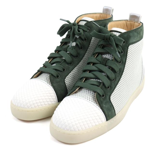 未使用品○Christian Louboutin クリスチャンルブタン Varsilouis ロゴプリント 　レザー スウェードレザー ハイカットスニーカー 41