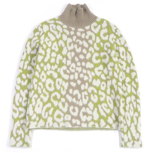 極美品□DIOR ディオール オム 213M638AT426 Leopard Cashmere High Neck Sweater カシミヤ100％ ハイネックニット M イタリア製 正規品