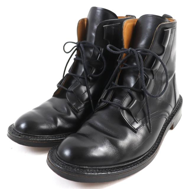 美品△Tricker’s トリッカーズ M6253 レースアップ レザー カントリーブーツ ギリ— ブーツ ブラック 8.5 イングランド製 メンズ