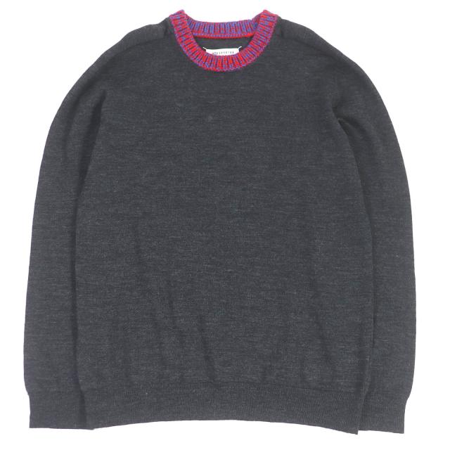 極美品□Maison Margiela 10 メゾンマルジェラ10 24SS S50HL0015 ウール クルーネック ロングスリーブ 長袖ニット セーター L 正規品