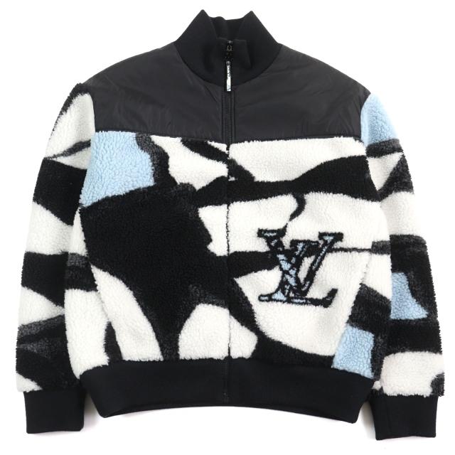 極美品○LOUIS VUITTON ルイヴィトン 24SS HQY18W LVアイスパターン ロゴジップ 中綿入り テクニカルフリースジャケット L 正規品 メンズ