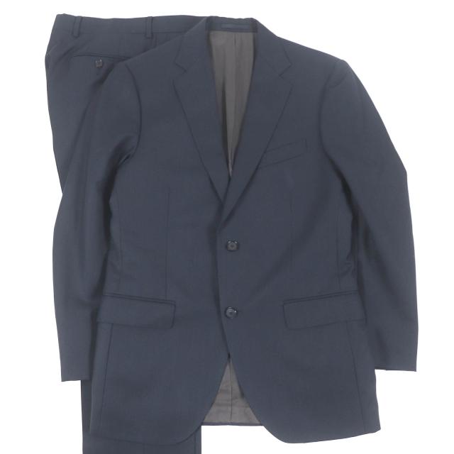 美品□BOGLIOLI ボリオリ ウール100％ バーニーズニューヨーク別注 シングルスーツ セットアップ ネイビー 46 イタリア製 正規品 メンズ