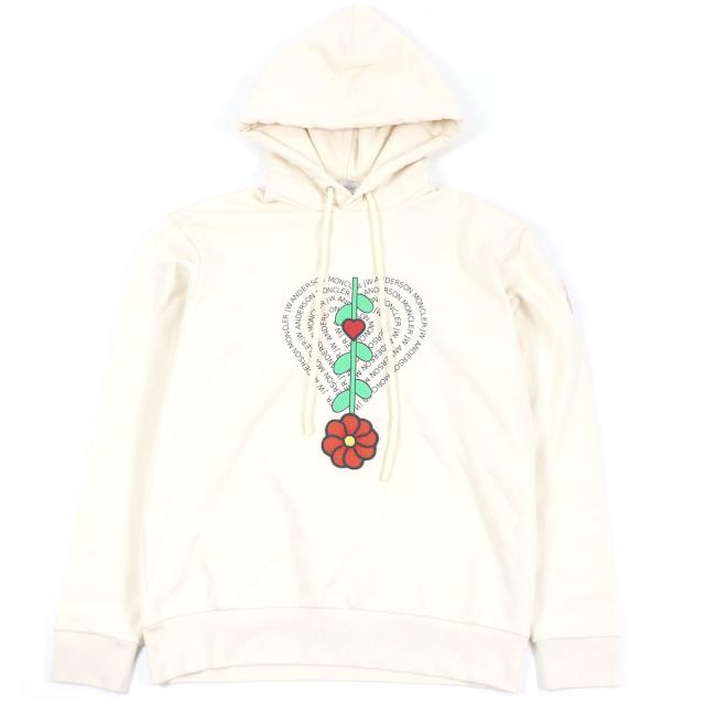 未使用品□MONCLER GENIUS 1 モンクレール ジーニアス 1 2022年製 HOODIE JWアンダーソン プルオーバーパーカー アイボリー M 正規品