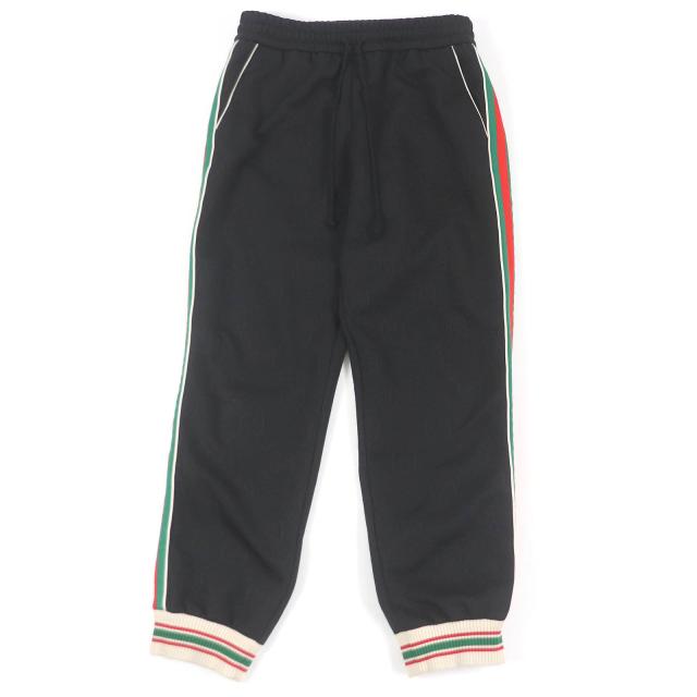 美品□GUCCI グッチ 663569 ウェブライン GGジャージー ジャカード ジョギングパンツ ブラック M イタリア製 正規品 メンズ 定価170500円