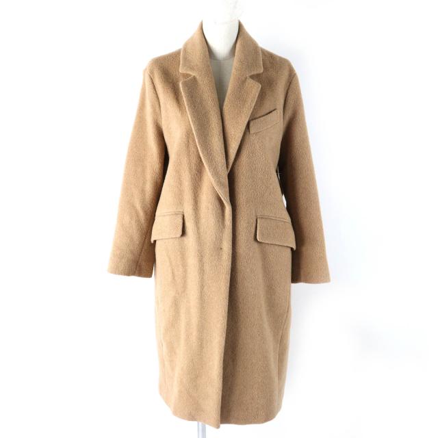 極美品△MAX&CO マックスアンドコー 20AW 70140620 クアルツォ アルパカ50% GOLDEN CUT チェスターコート ベージュ 38 正規品 レディース