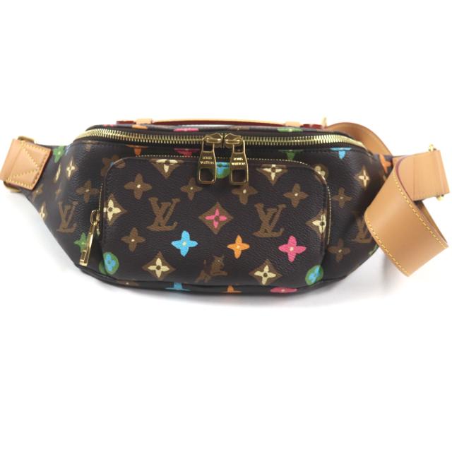 未使用品▼LOUIS VUITTON ルイヴィトン M24858 ラッシュ・バムバッグ チョコレート モノグラム・クラギー レザー使い ボディバッグ 袋付