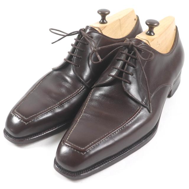 美品□Roberto Ugolini VASS ロベルトウゴリーニ ヴァーシュ レースアップ レザー ドレスシューズ ダークブラウン 41 ハンガリー製